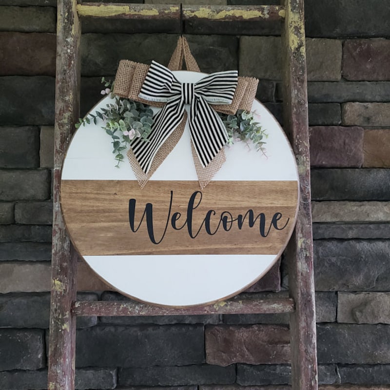 Welcome Sign Round - Etsy
