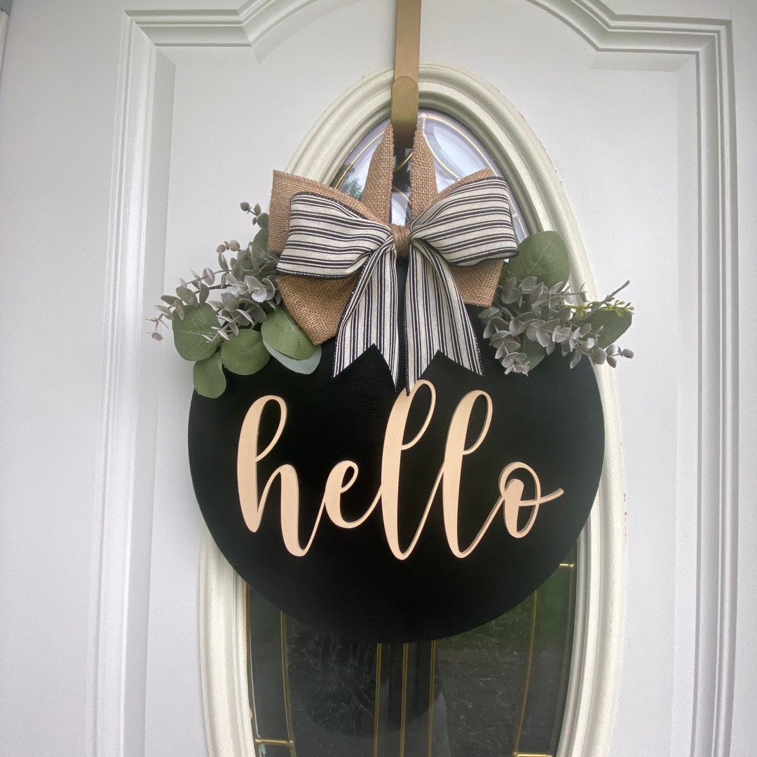 Hello Door Sign, Front Door Sign, Hello Door Hanger, Hello Door Sign ...
