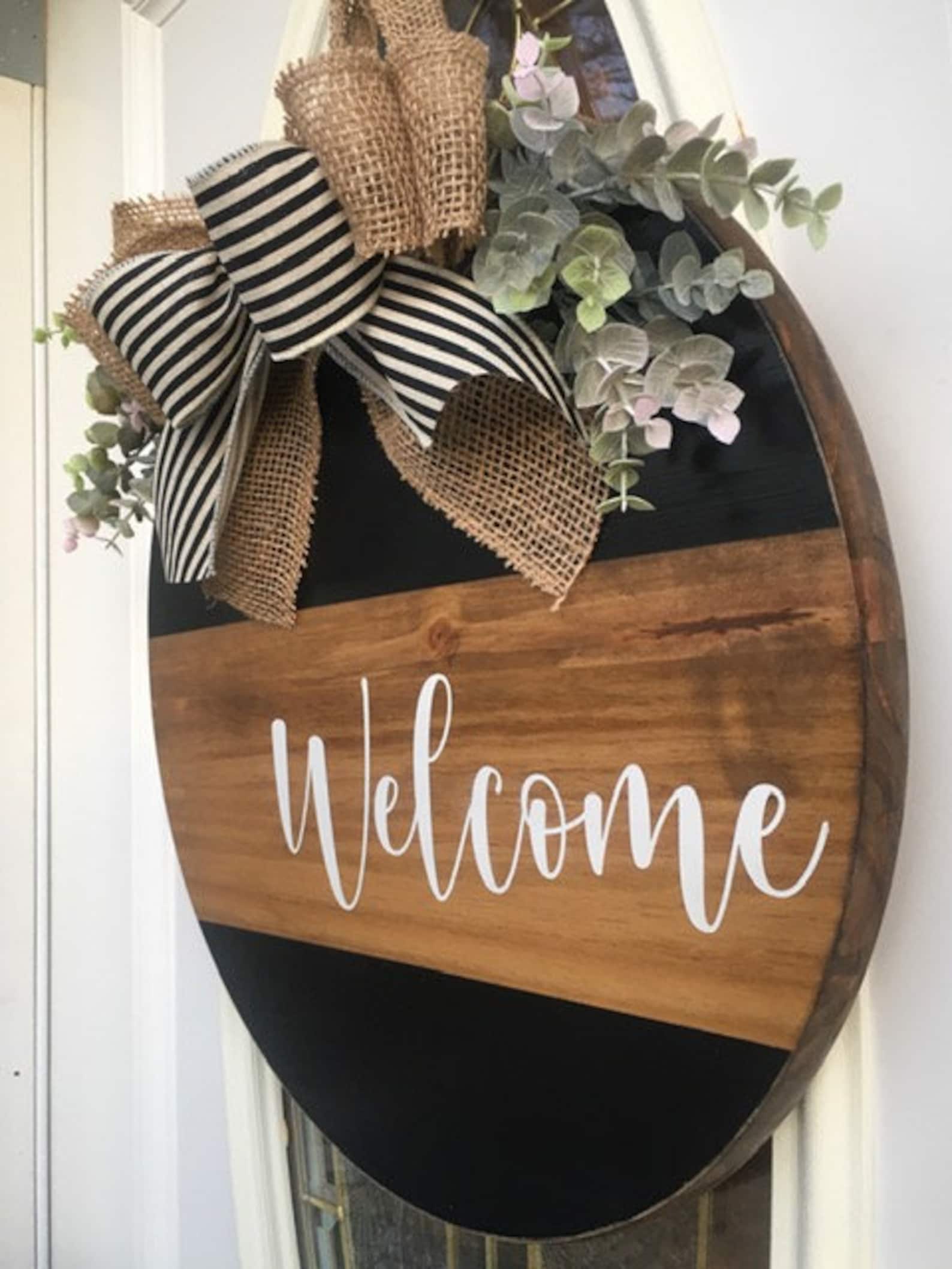 Welcome Door Hanger Sign Front Door Decor Welcome Sign - Etsy