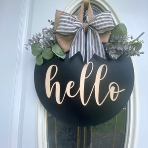 Hello Door Sign, Front Door Sign, Hello Door Hanger, Hello Door Sign ...