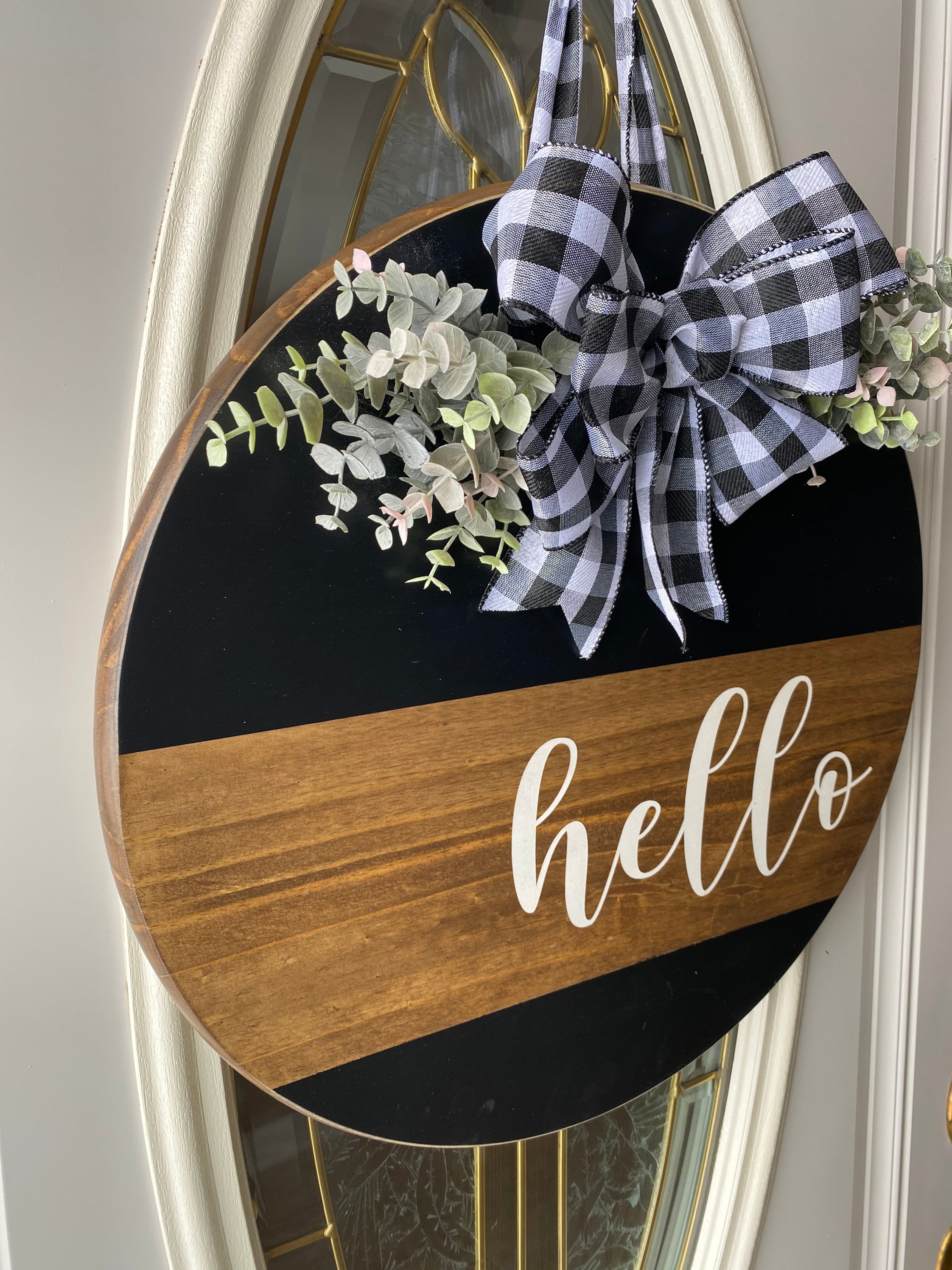 Hello Wooden Sign Hello Door Hanger Hello Door Sign Hello | Etsy