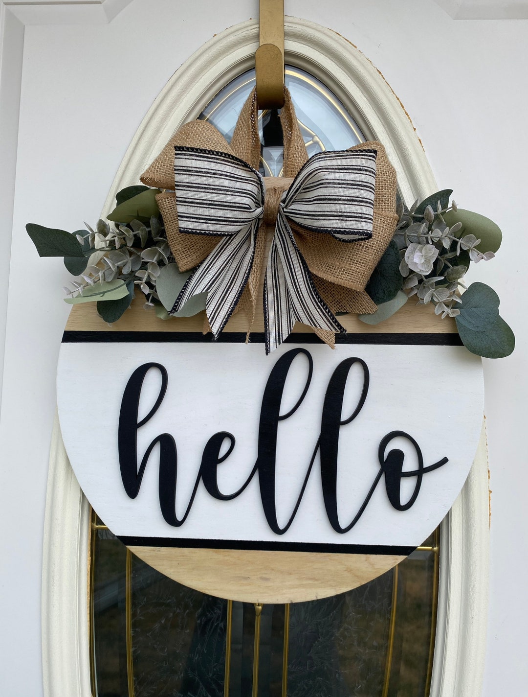 Hello Door Sign, Hello Door Hanger, Hello Wooden Sign, Hello Door Sign ...