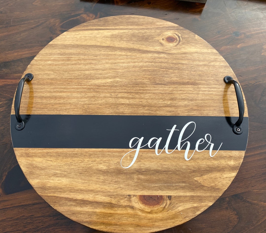 Handcrafted 'gather' Wooden Serving Tray - Etsy