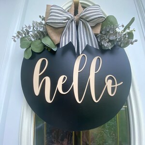 Hello Door Sign, Front Door Sign, Hello Door Hanger, Hello Door Sign ...
