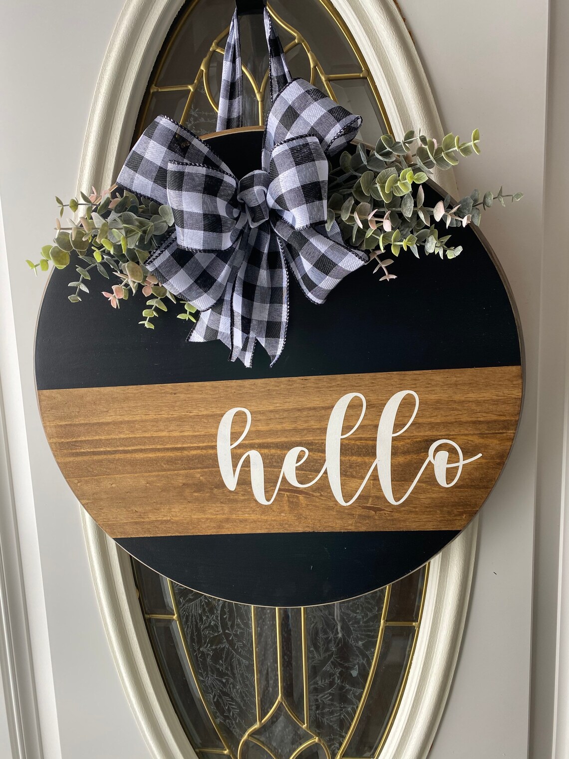 Hello Wooden Sign Hello Door Hanger Hello Door Sign Hello | Etsy