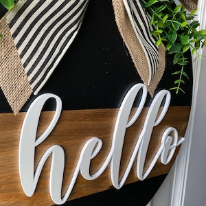 Hello Wooden Sign, Hello Door Sign, Wooden Door Hanger, Hello Sign ...