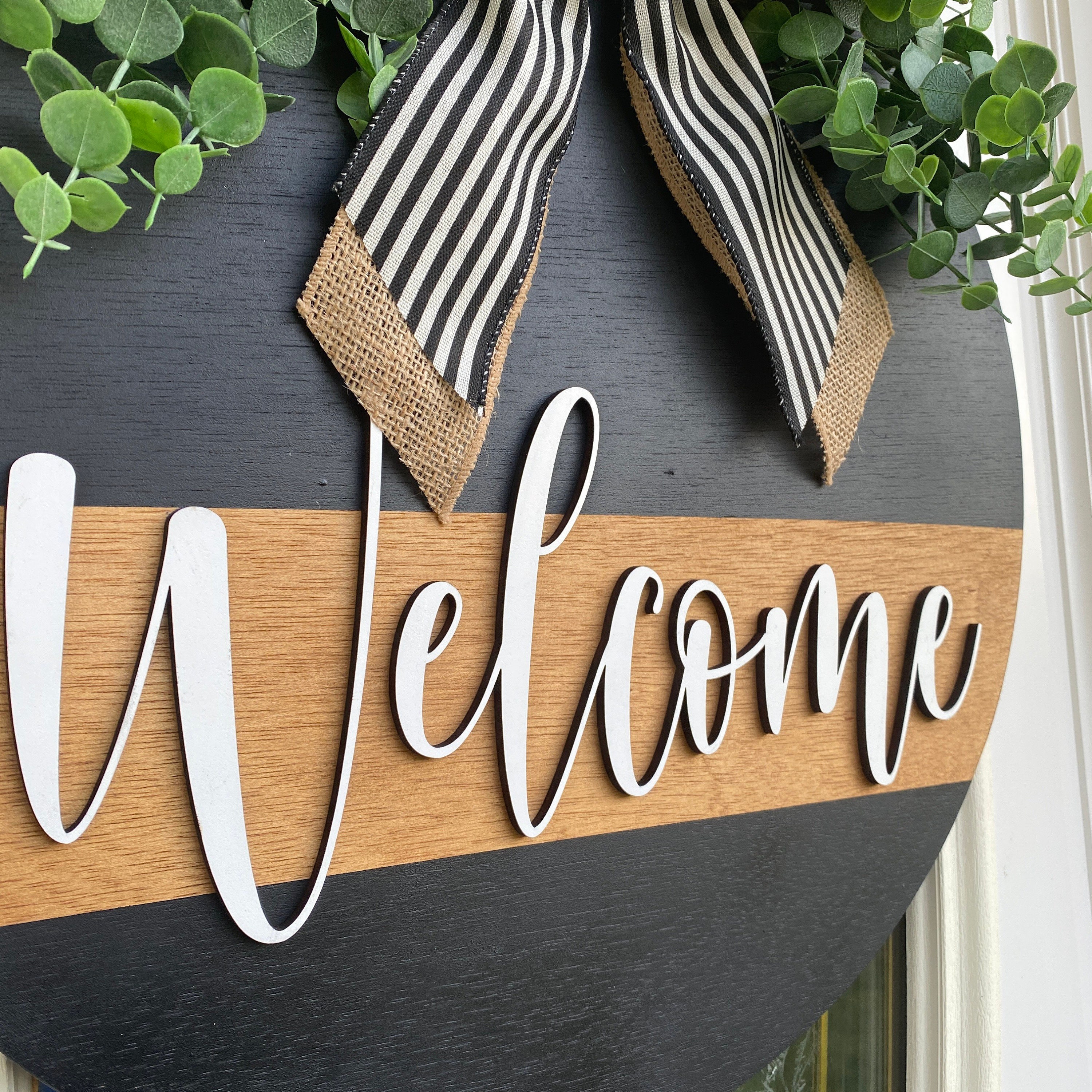 Welcome Wooden Sign, Welcomedoor Sign With 3-D Letters - Etsy