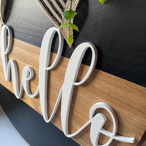 Hello Wooden Sign, Hello Door Sign, Wooden Door Hanger, Hello Sign ...