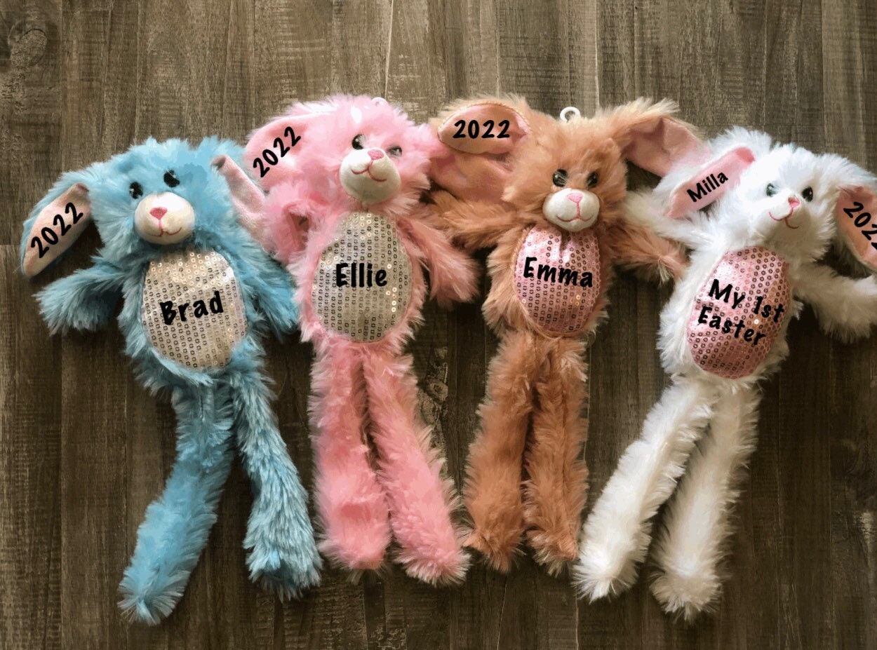 Personalized Easter Bunny Plush Animals Custom Easter Plush - Etsy