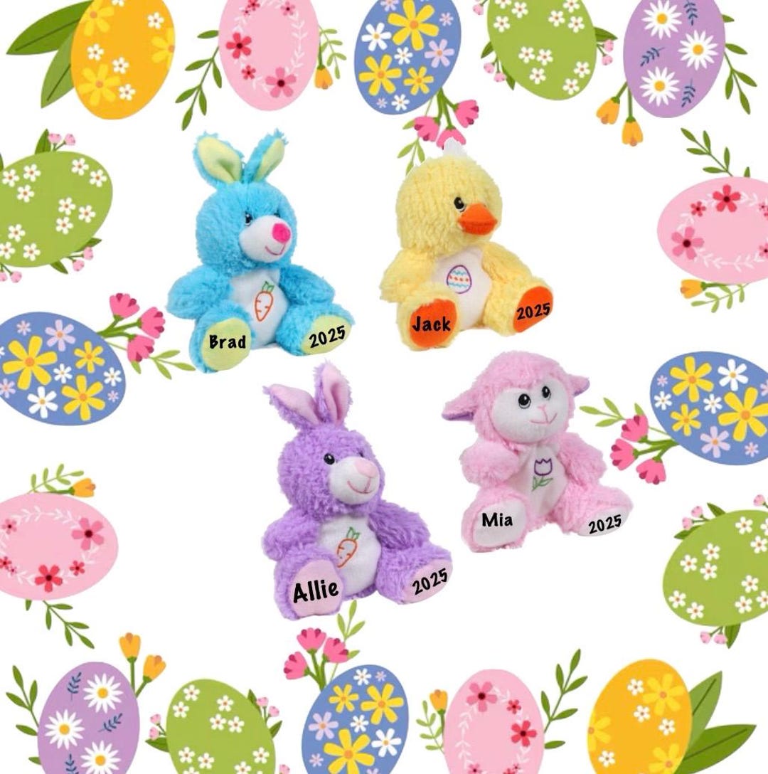 Personalized Easter Bunny Plush Animals, Custom Easter Plush, Custom ...