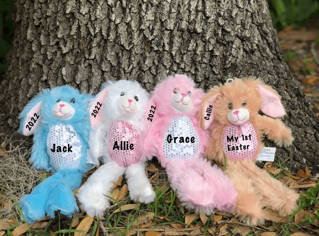 Personalized Easter Bunny Plush Animals Custom Easter Plush - Etsy