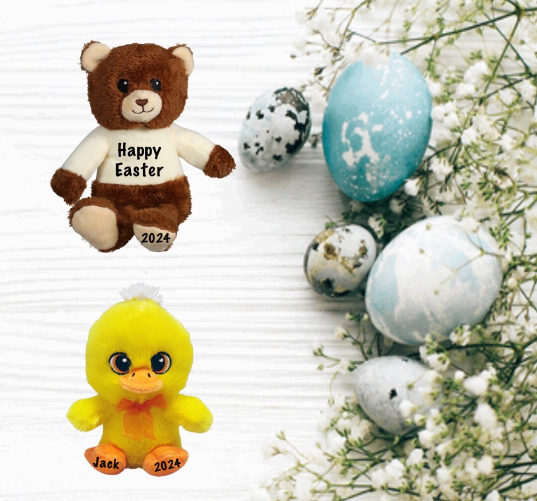 Personalized Easter Plush Animals, Custom Easter Plush, Custom Easter ...