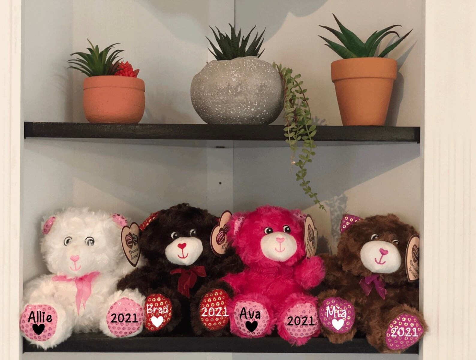 Personalized Valentines Day Plush Animals Custom Valentines | Etsy