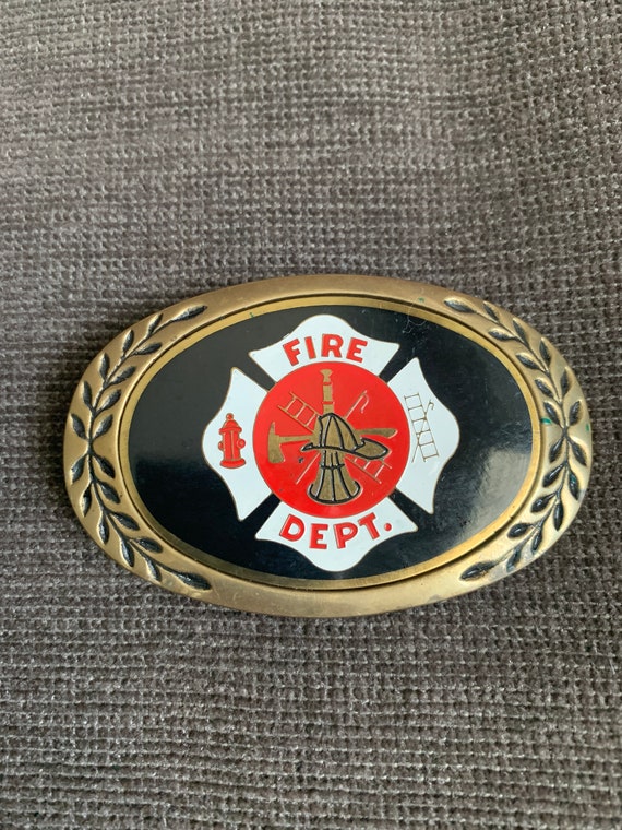 Vintage Fire Department Belt Buckle - Gem
