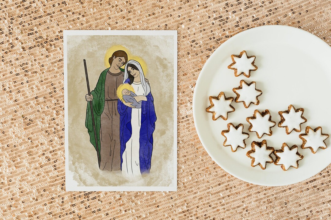Holy Family Print | Jesus | Mary | Joseph | Christmas Decorations ...