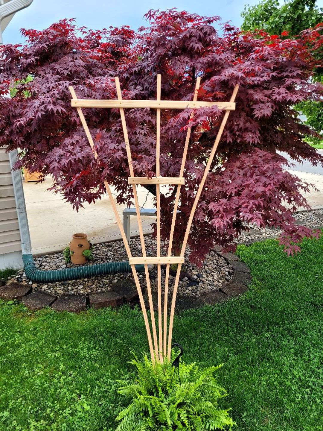 Fan Garden Trellis With Ground Anchor - Etsy