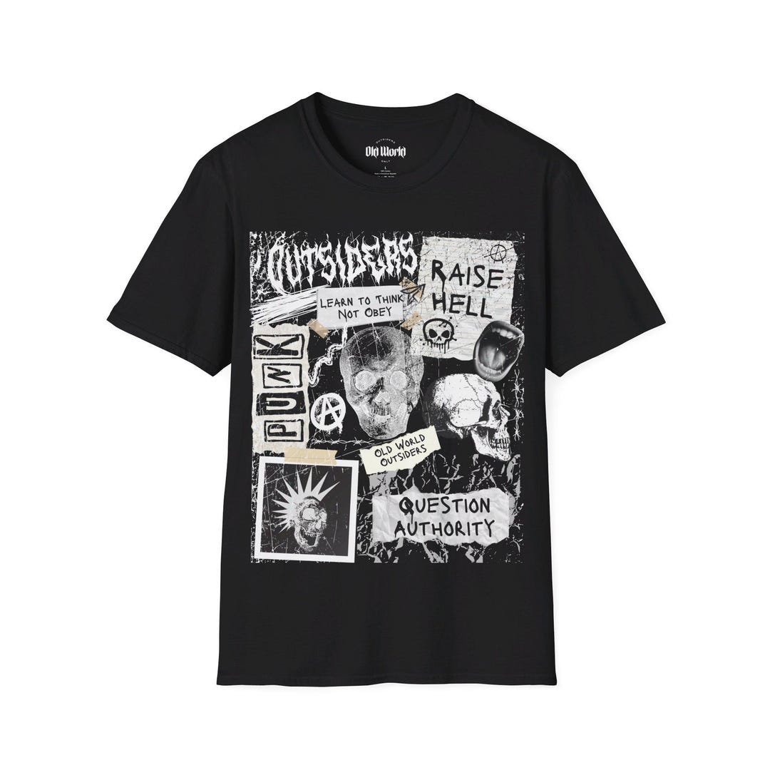 Punk T-shirt Goth Shirt Back to School Clothing for Teens and Adults ...