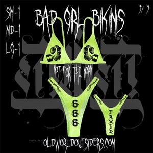 Goth Bikini Set Custom Goth Bathing Suit Womens Bathing Suit Streetwear ...