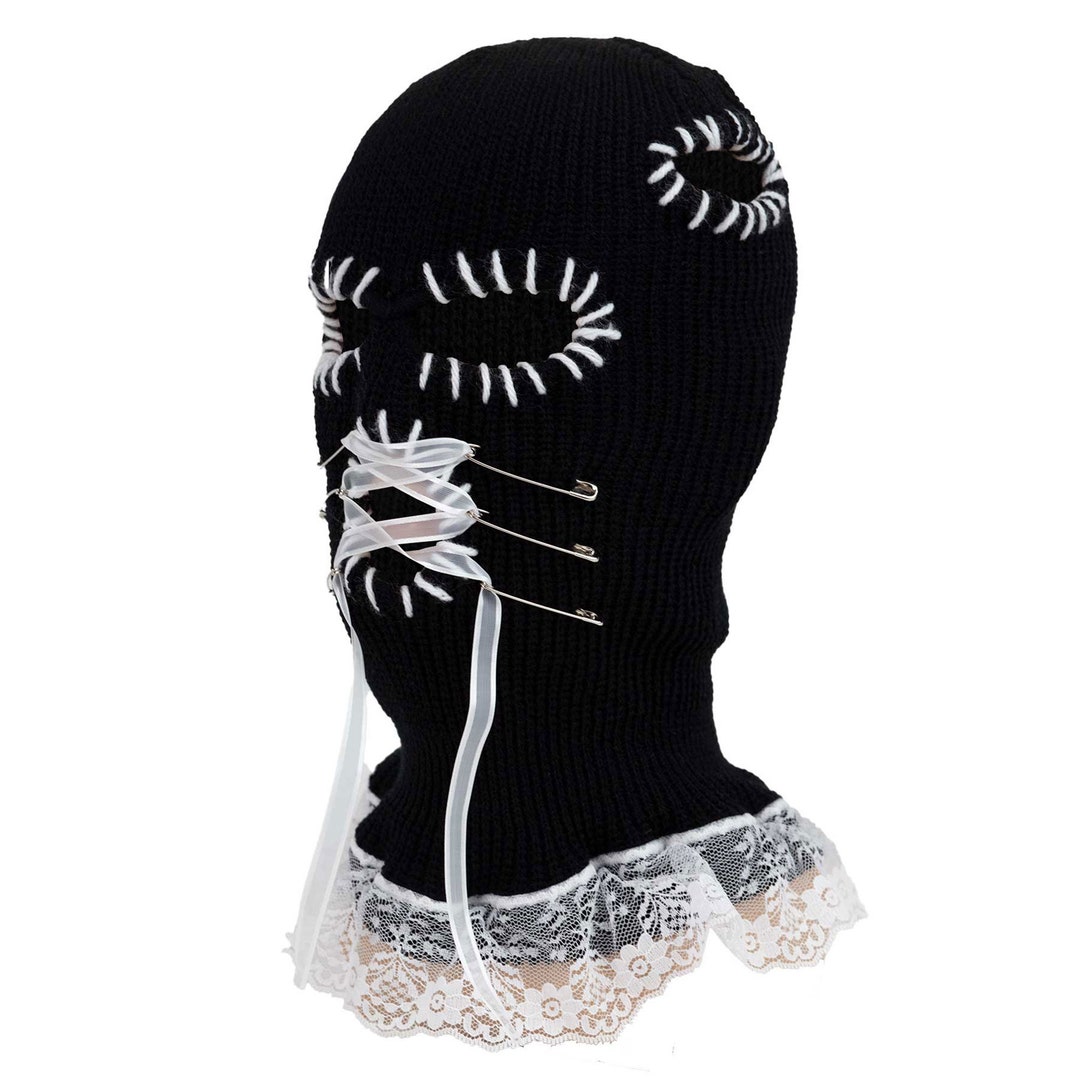 Trendy Balaclava Ski Mask Winter Clothing Black Beanie Pink Balaclava ...
