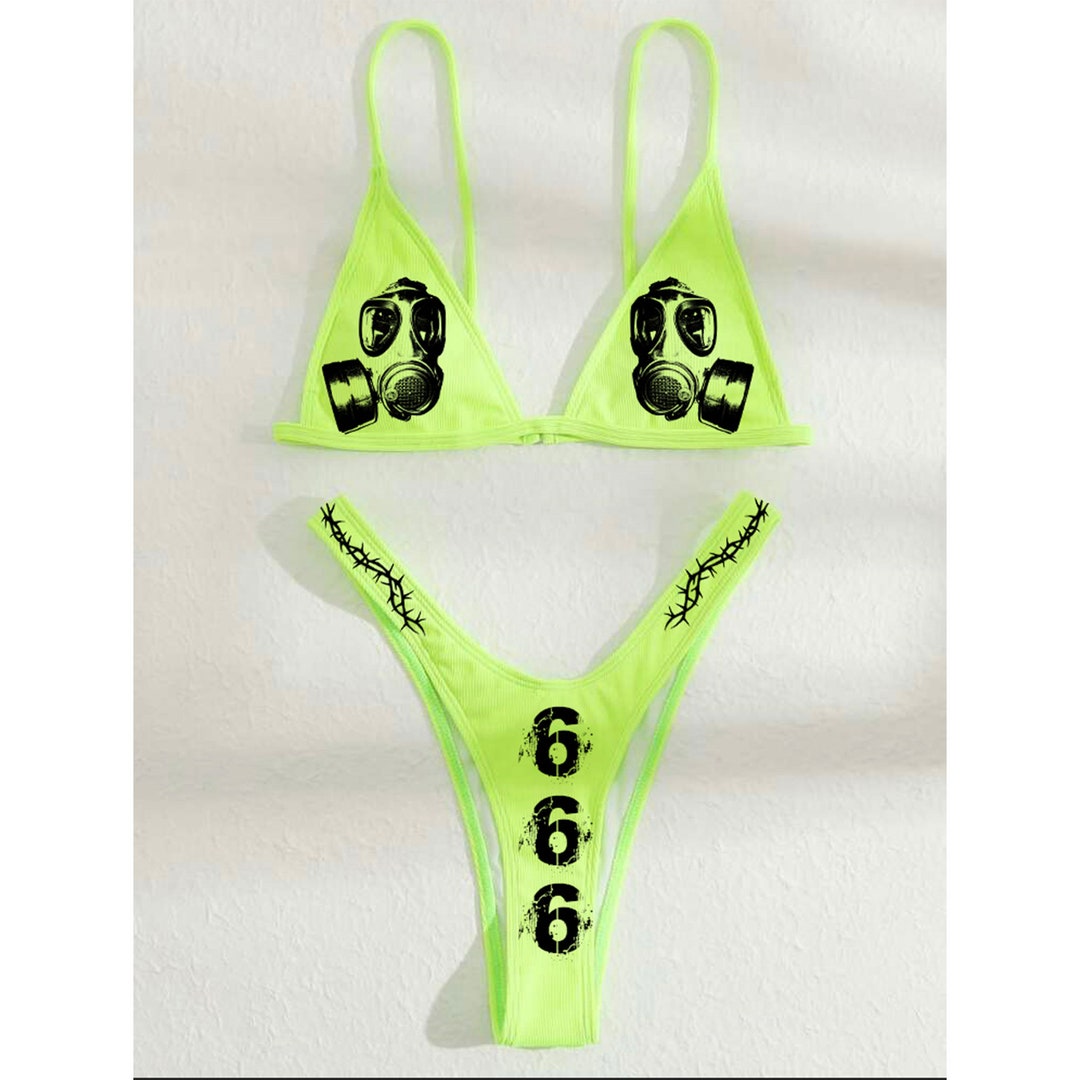 Goth Bikini Set Custom Goth Bathing Suit Womens Bathing Suit Streetwear ...