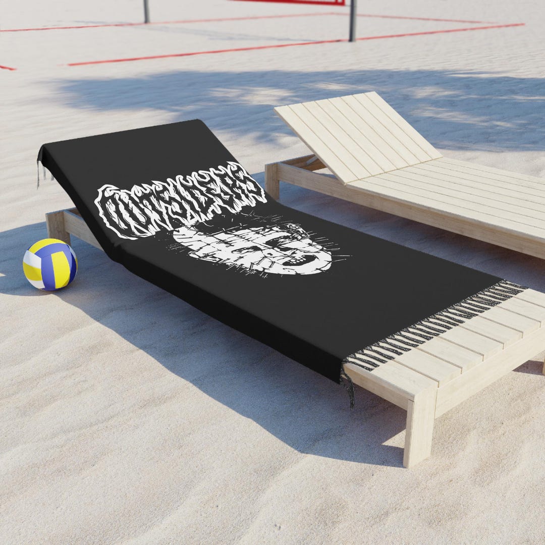 Goth Beach Towel Pinhead Horror Halloween Towel October Spooky Season ...