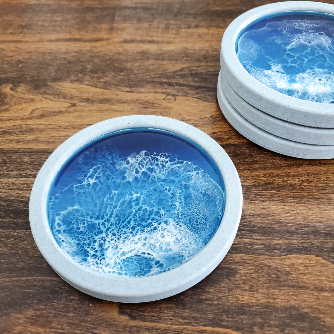 3d Printed Resin Art Coasters Ocean Coasters Set of 4 2 | Etsy