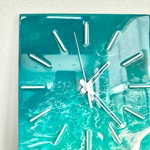 Resin Art Clock, Ocean Wave Clock, Handmade 10x18 Wood - Etsy