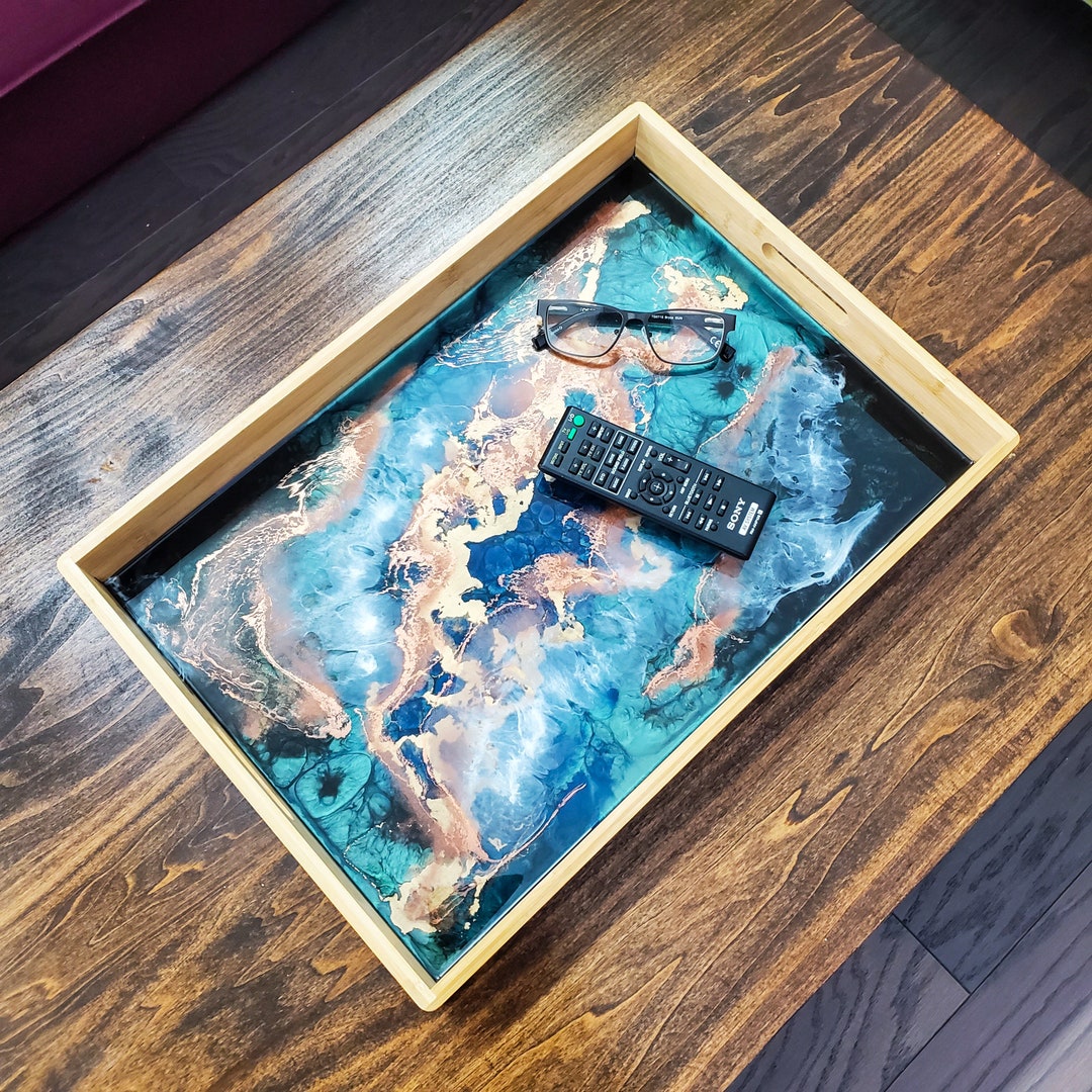 Wood and Resin Tray, Resin Art, Resin Serving Tray, Home Decor, 14"x20 ...