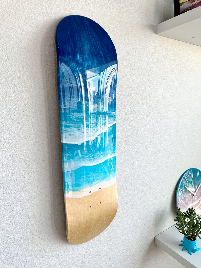 Ocean Art Skateboard Surf Board 32x8 Resin Art Skateboard - Etsy