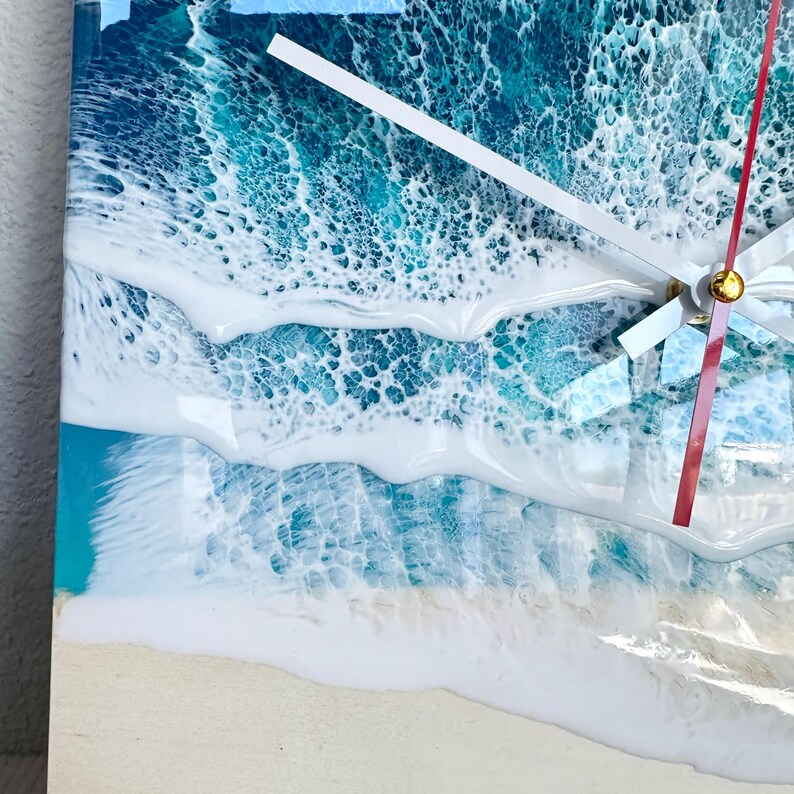 Resin Art Clock, Ocean Wave Clock, Handmade 12"x12" Wood - Etsy