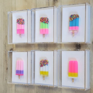 Popsicle Shadow Box, Pop Art Wall Hanging, Nursery Wall Art, Home Decor ...