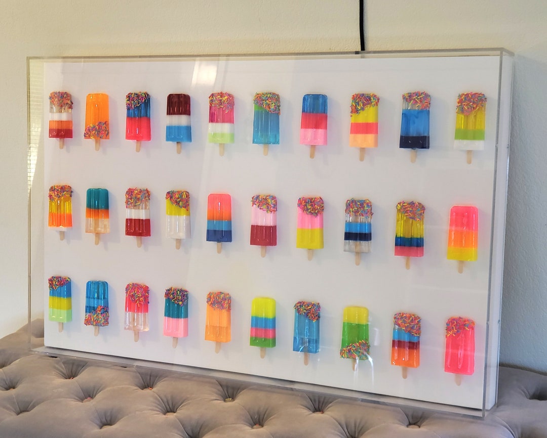 Pop Art Popsicle Wall Hanging, Home Decor, 30 Popsicle Sculptures ...