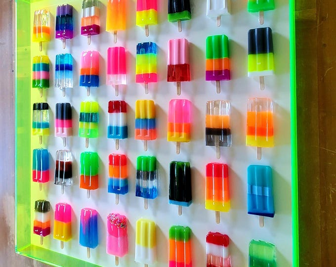 Colorful Ice Pop Sculpture, Modern Pop Art Shadow Box - Etsy