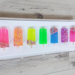 Colorful Resin Popsicle Wall Art, Boho Kids Room Decor, Minimalist Neon ...