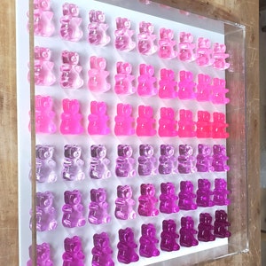 Giant Gummy Bear Wall Decor, Modern Pop Art, 48 Resin Gummy Bears ...