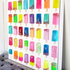 Pop Art Popsicle Wall Hanging, Home Decor, 32 Popsicle Sculptures ...