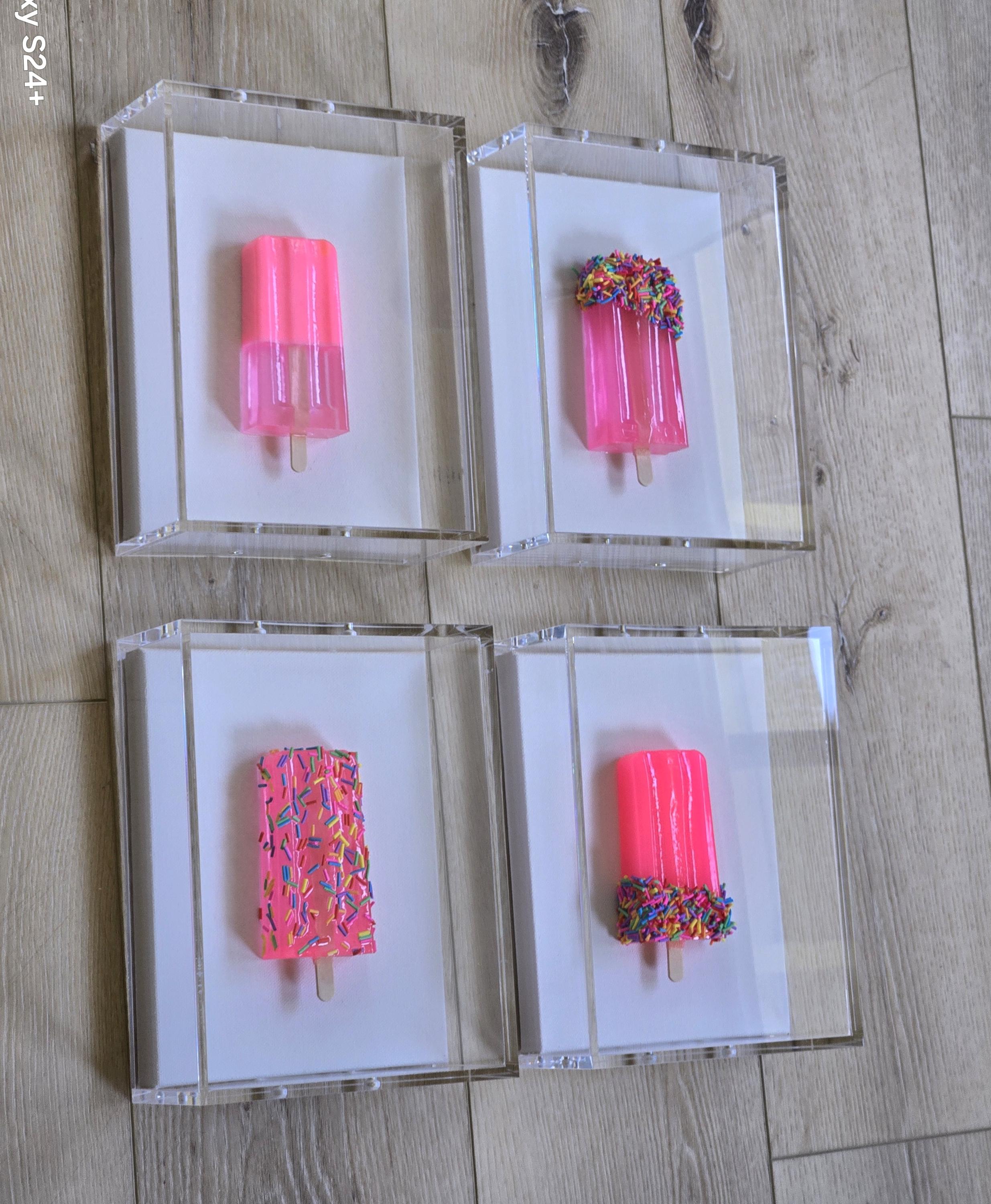 Retro Pop Art Ice Cream Pops Sculpture: Acrylic Shadow Box Wall Decor ...