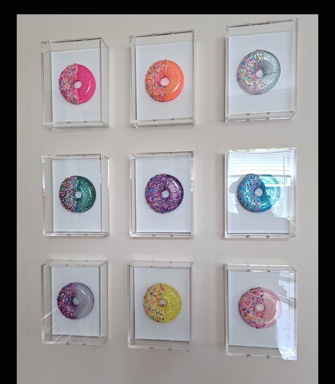 Donut Shadow Box Art, Whimsical Kitchen Decor, Colorful Food Wall Art ...