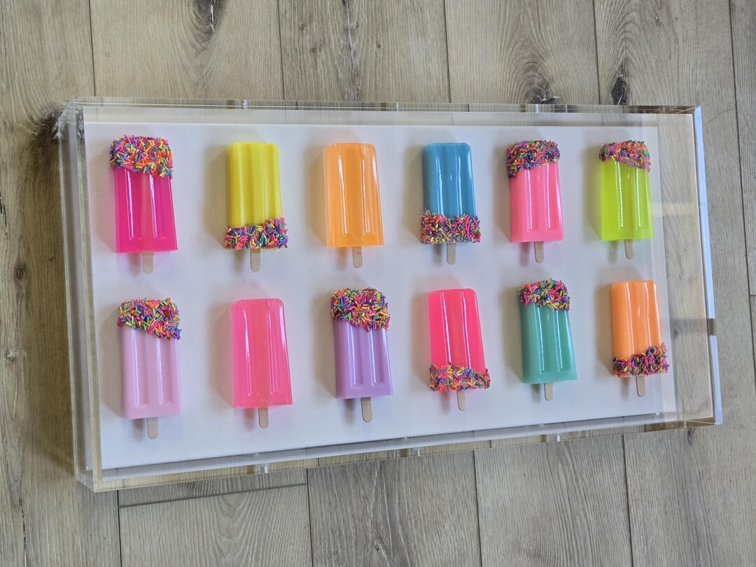 Popsicle Wall Decor - Modern Art Sculpture & Shadow Box - Perfect for ...