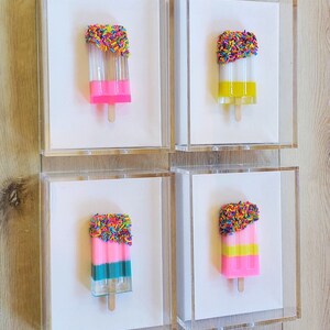 Popsicle Shadow Box, Pop Art Wall Hanging, Nursery Wall Art, Home Decor ...