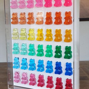 Rainbow Pop Art Gummy Bear Wall Decor, Modern Pop Art, 42 Resin Bears ...