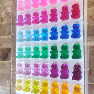 Rainbow Pop Art Gummy Bear Wall Decor, Modern Pop Art, 42 Resin Bears ...