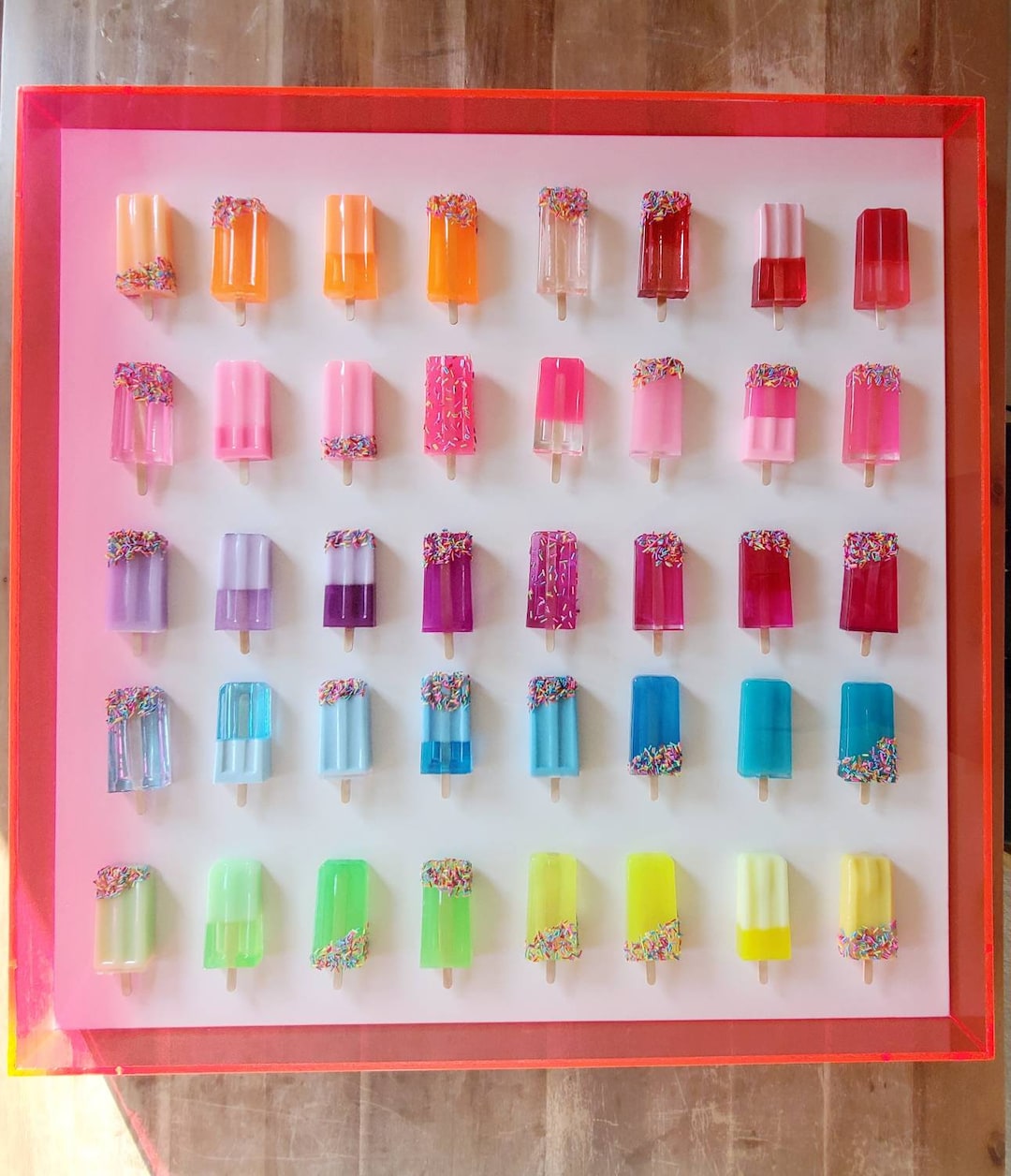 3D Ice Cream Bar Shadow Box Art | Custom Business Decor, Rainbow ...
