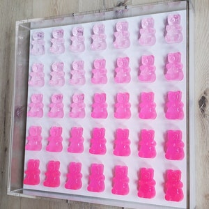 Pop Art Gummy Resin Bear Wall Decor, Modern Candy Shadow Box, Luxury ...