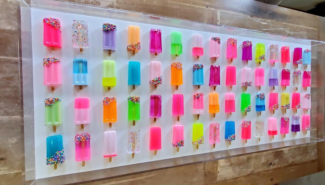 Pop Art Popsicle Wall Hanging, Home Decor, Resin Popsicle Sculptures ...