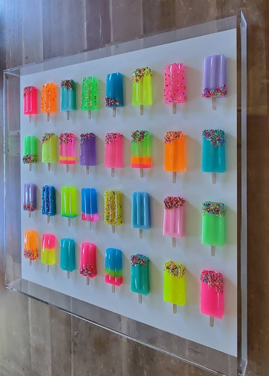 Pop Art Popsicle Wall Hanging, Home Decor, 32 Popsicle Sculptures ...