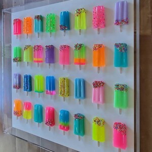 Pop Art Popsicle Wall Hanging, Home Decor, 32 Popsicle Sculptures ...