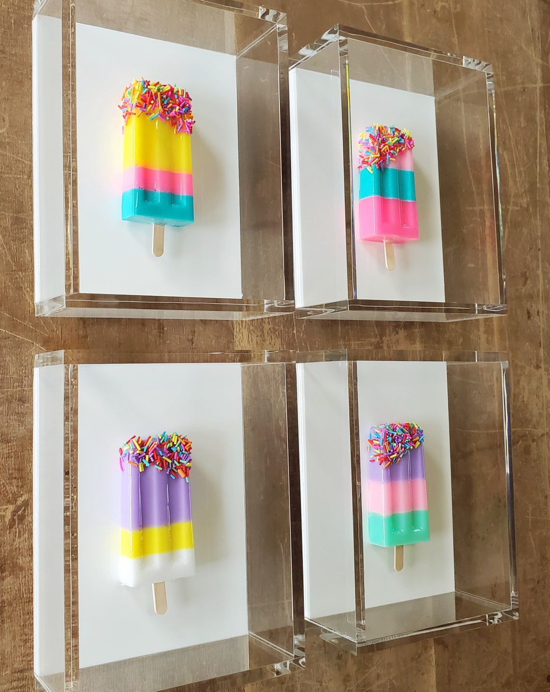 Popsicle Shadow Box, Pop Art Wall Hanging, Nursery Wall Art, Home Decor ...