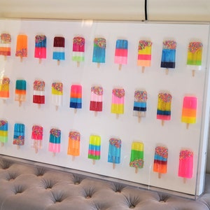 Pop Art Popsicle Wall Hanging, Home Decor, 30 Popsicle Sculptures ...