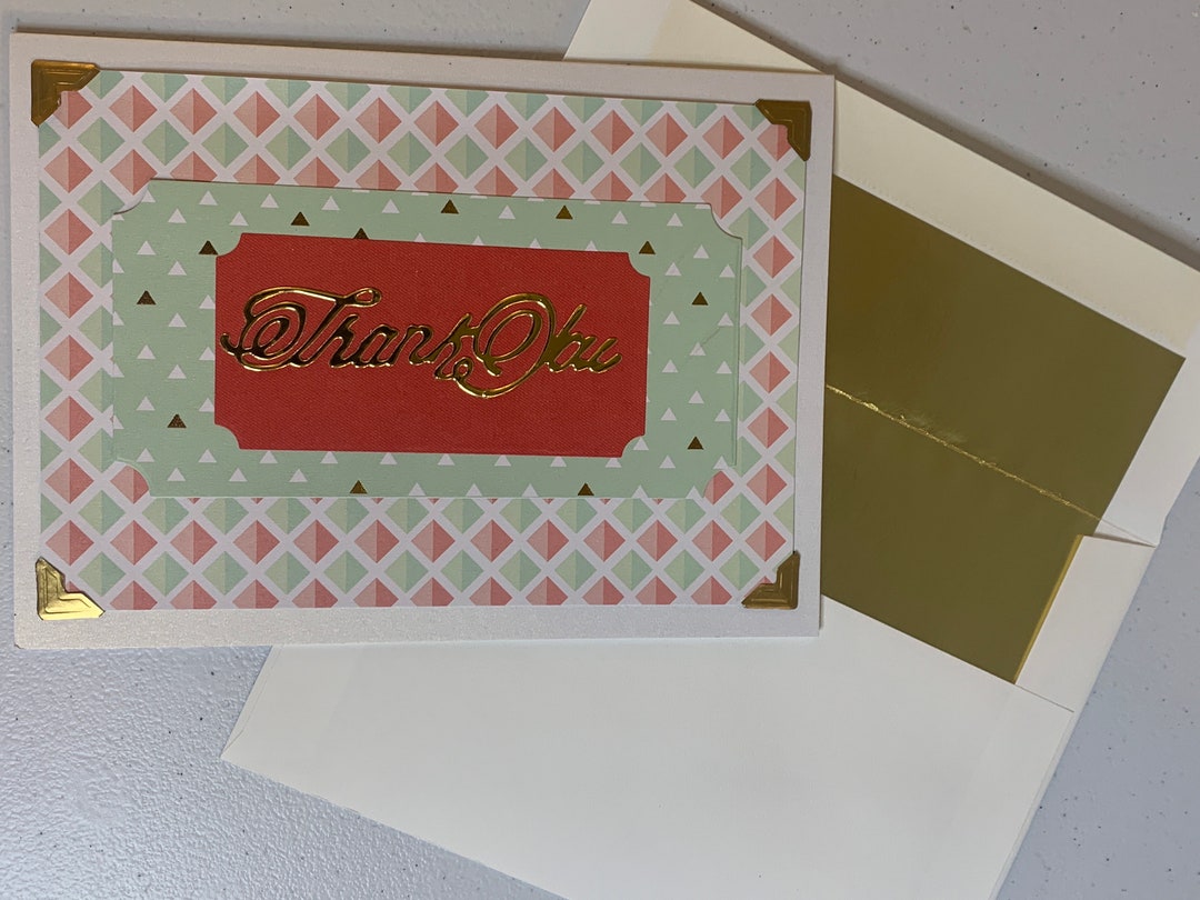Handmade Thank You Card and Thank You Postage Stamp - Etsy